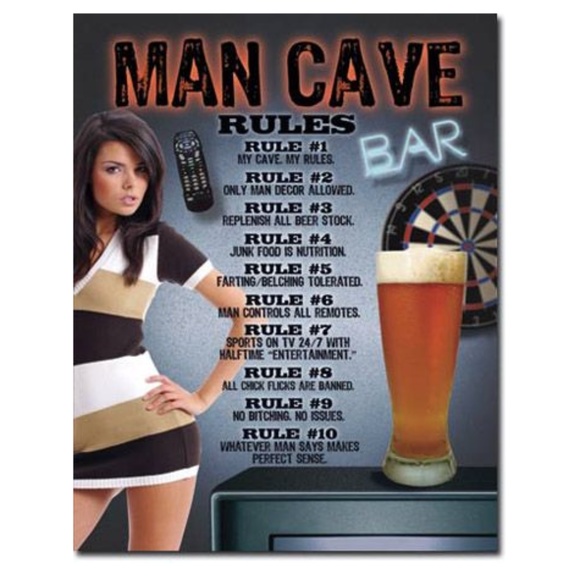 Wall Decor | Man Cave Rules Novelty Tin Sign | Poshmark